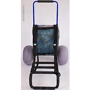 My Beach Cart® The Original Patented NO Rust Aluminum Foldable Beach Cart 13 INCH Big Wheels Balloon Tires for Sand Heavy Duty. Often Imitated, Never Duplicated.