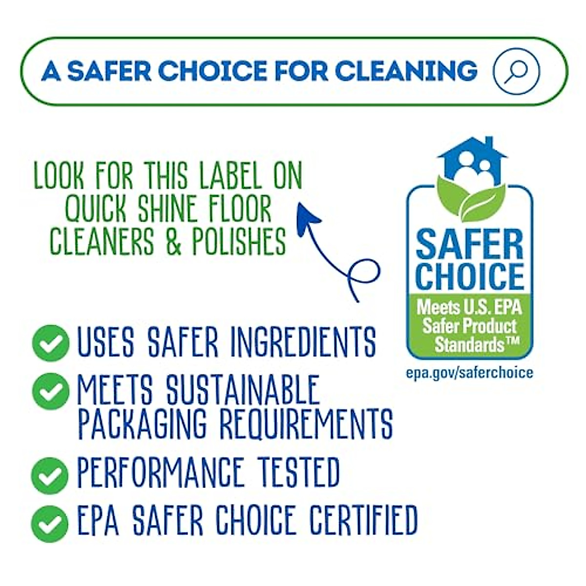 Quick Shine Multi Surface Floor Cleaner 27oz | Ready to Use-Streak Free- No Rinse | Use on Hardwood, Laminate, Luxury Vinyl Plank & Stone | Use in Spray Mops & Vac Mops | Safer Choice Cleaner