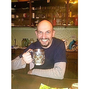 CHICVITA Viking Stainless Steel Skull Coffee Mug Viking Skull Beer Mugs Gift for Men Father's Day Gifts