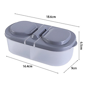 Kopida 2 Pcs Food Storage Containers with Lids, Plastic Double Compartment Fridge Storage Organizer Boxes, Food Container for Pantry Organization and Storage