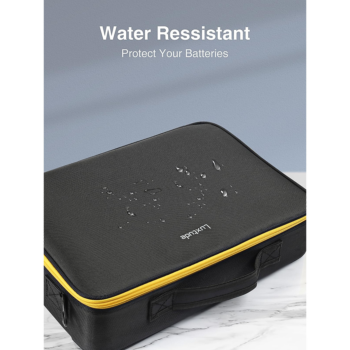 Luxtude Extra Large Battery Case for Dewalt/Milwaukee/Ryobi 12V/18V/20V Battery & Charger, Tool Battery Case for DEWALT Holds 20V 2.0/3.0/4.0/5.0/6.0/9.0-Ah Batteries, Adapter,Bag Only