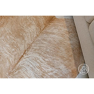 Genuine Exotic Beige Cowhide Rug Large 6 x 6-7 ft. 180 x 210 cm
