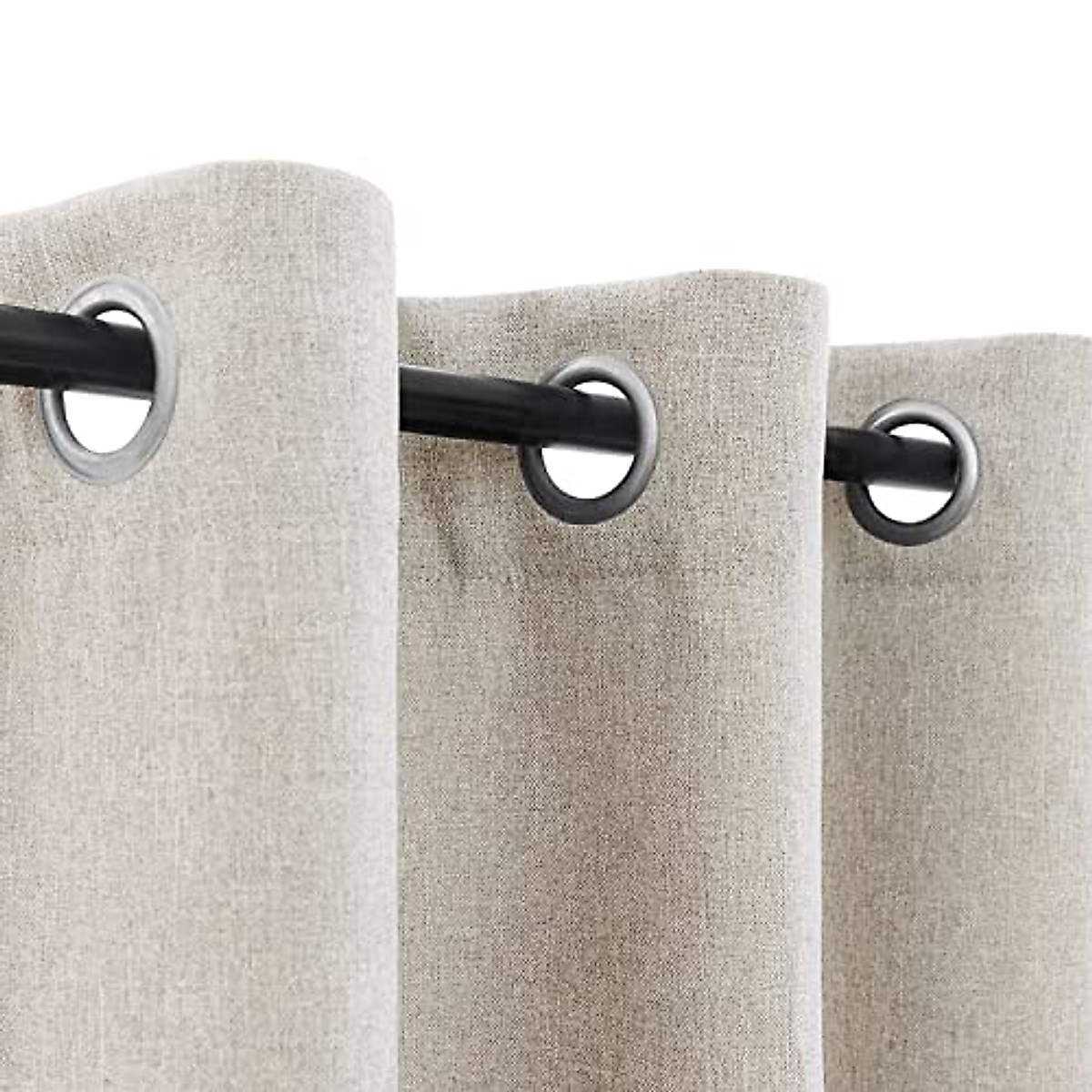 jinchan Textured Curtain for Bedroom Room Darkening Extra Wide for Room DividerThermal Curtain Living Room Linen Look Textured Thermal Insulated Curtain Grommet 1 Panel 100" W* 84" L Greyish Beige