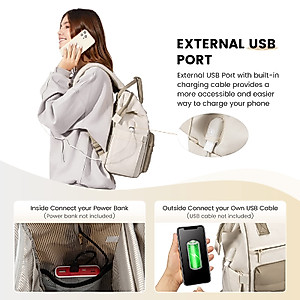 LOVEVOOK Laptop Backpack Purse for Women Waterproof Teacher Nurse Bag, 17.3 inch Work laptop Bag with USB Port, Business Travel Computer Backpack