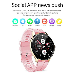 SYSMARTS Fitness Trackers,Health Sports Smart Watch with Heart Rate & Sleep Monitor,Calorie Step Counter,1.3" Touch Screen,IP68 Waterproof Pedometer Activity Trackers for Women Men (Rose Pink)