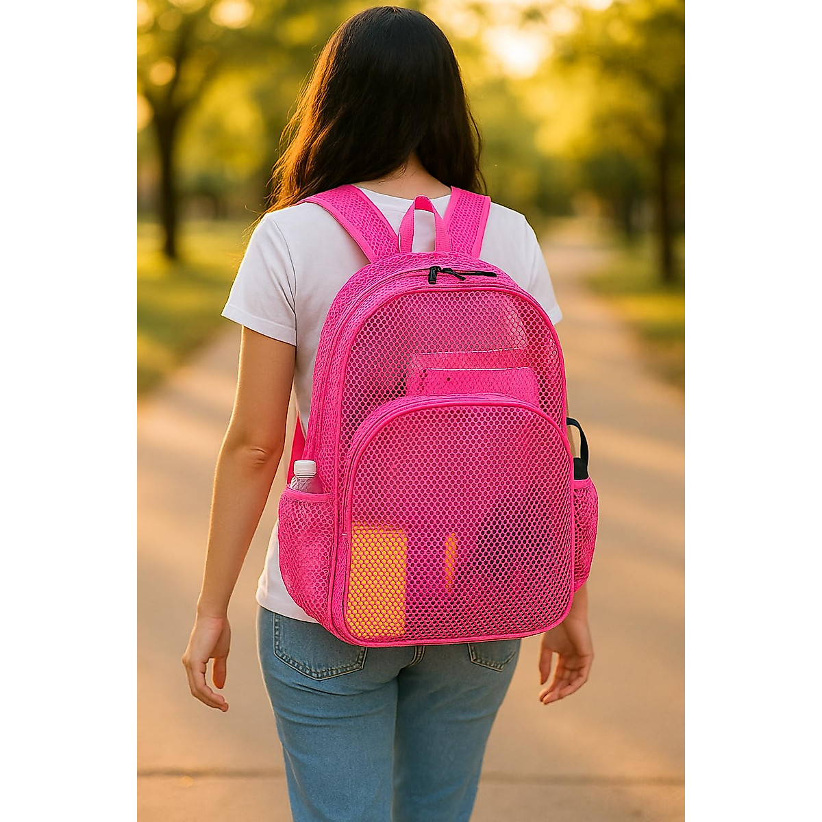 Eastsport Mesh Backpack With Adjustable Padded Shoulder Straps (Pink)
