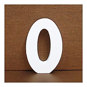1pc 10X10CM Red Wooden Art Craft Free Standing Wedding 0-9 Home Decor English Numerals Personalised Wall Decoration (Color : White 0, Size : 10 * 10 * 1.5CM)