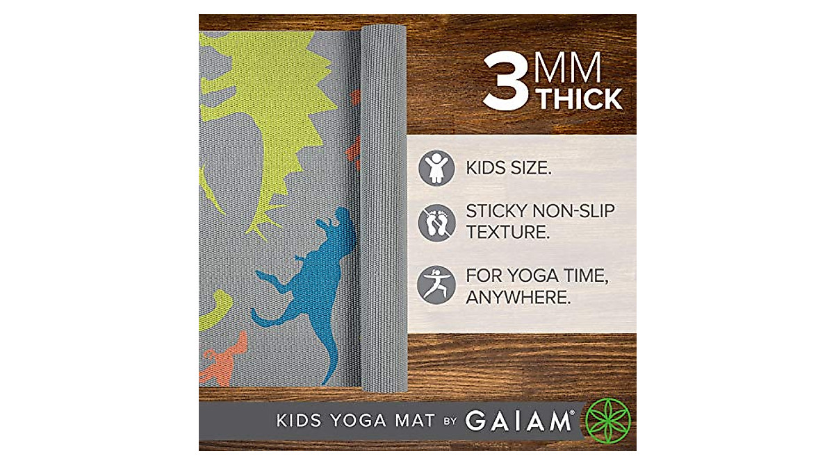 Gaiam Kids Yoga Mat: Non-Slip & Non-Toxic Fun! Ages 5-8