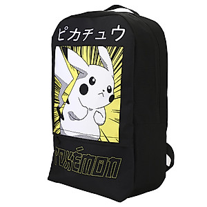 Pokemon Pikachu Kanji Black Backpack
