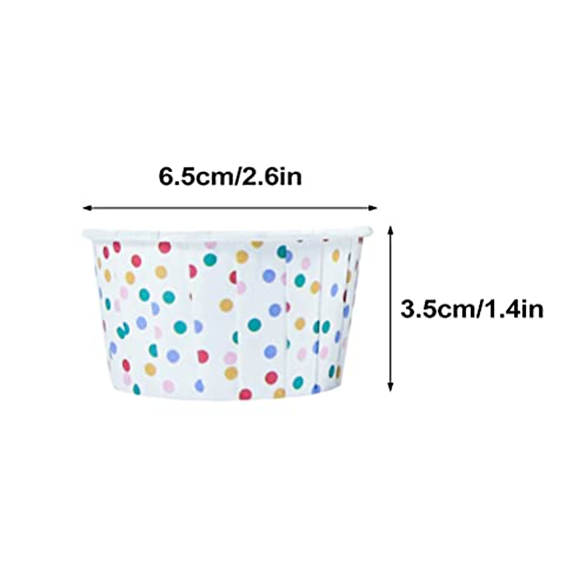 LZbeove 100 Pcs Rainbow Polka Dot Paper Ice Cream Cups, Mini Dessert Bowls for Sundae Bar, Frozen Yogurt Ice Cream Cups Party Supplies for Baking Wedding Birthday Party (Strawberry)