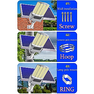 ZXXHNNAIH Solar Street Light Solar Parking Lot Lights High Conversion Rate,Can 320 ° Luminescence, for Backyard Path Parking Lot