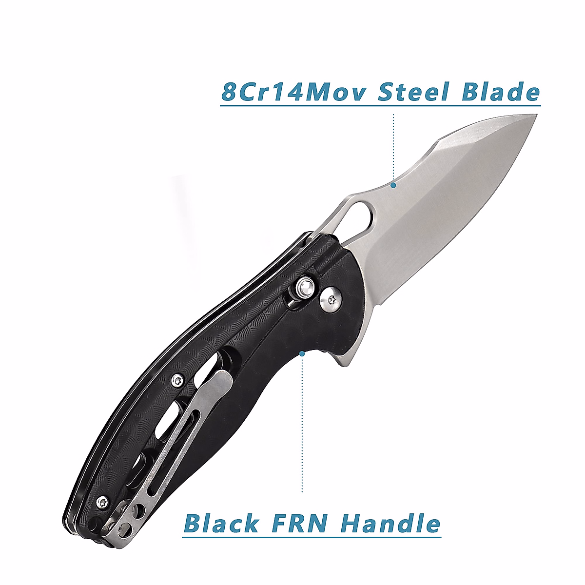 ALBATROSS 7.25" EDC Axis Lock Ball Bearing Assisted Opening Folding Pocket Knife with Satin Blade FRN Handle FK036SC-BK