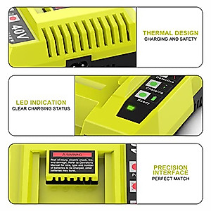 ANTRobut OP401 40V Lithium Charger for Ryobi 40V Battery OP4015 OP4026 OP40601 OP4050A OP4030 OP4040 OP4050 Replacement Ryobi Charger 40V
