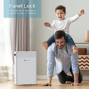 Air Purifier for Home, Elechomes True HEPA Air Purifiers for Large Room with Washable Filter, Timer, Ultra-Quiet Sleep Mode, KJ203F-142