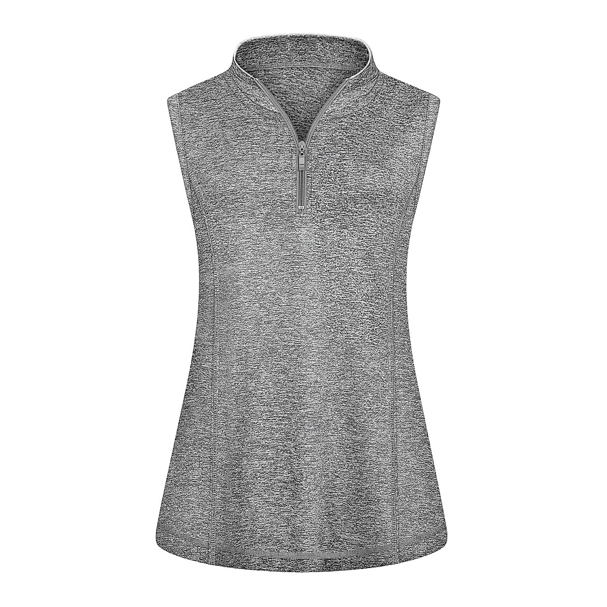 Viracy Workout Tank Tops for Women, Moisture Wicking Running Shirts Sleeveless 1/4 Zip Up Golf Top Lightweight Cool Delicate Versatile Flattering Boutique Daily Lounge wear Grey XL