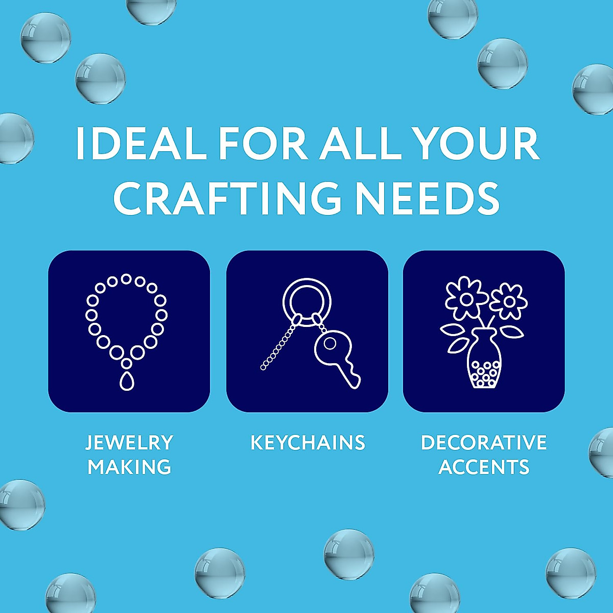 Impresa Quartz Pearl Beads Balls - 20 Pack - 6mm OD Clear Quartz Crystal Spacer Beads for Jewelry Making, Bracelets, Necklaces, and Crafts - 100% Quartz and No Impurities - Multipurpose Beads