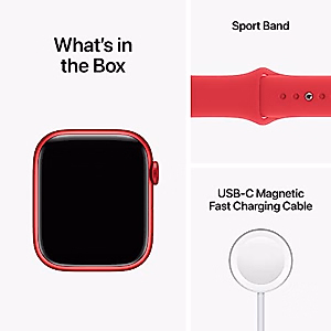 Apple Watch Series 8 [GPS + Cellular 45mm] Smart watch w/ (PRODUCT)RED Aluminum Case w/ (PRODUCT)RED Sport Band-S/M. Fitness Tracker, Blood Oxygen & ECG Apps, Always-On Retina Display, Water Resistant