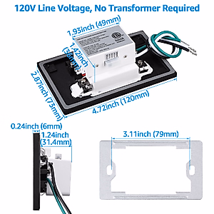 LEONLITE 12-Pack Black 5CCT 120V LED Step Lights, 150LM 5%-100% Dimmable Stair Lights Indoor Outdoor Wet Location, CRI90+ & ETL, 2700K/3000K/3500K/4000K/5000K Aluminum Staircase Lights