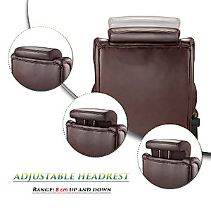 WILLMITA 400lbs Big and Tall Office Chair Wide Spring Seat Executive Office Chair for Heavy People Adjustable Headrest Home Office Desk Chair Heavy Duty Casters 360 Swivel Computer Chair (Brown)