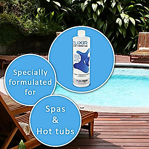 Puri Tech Spa Elixir 3-in-1 Weekly Care 4 Pack Cleaner Conditioner Clarifier Removes Gunk from Walls and Pipes in Spas and Hot Tubs 32oz