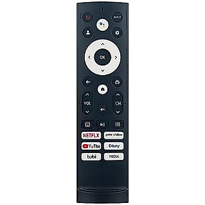 ERF3W90H Voice Command Remote Control Replacement compatible with Hisense 43 inch Class A6 Series LED 4K UHD Smart Google TV 43A65H 43A68H 43A6H 50A65H 50A68H 50A6H 50U6H 55A65H 55A68H 55A6H 55U65H