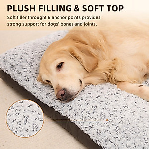 IHINIRE Washable Dog Crate Bed Deluxe Plush Dog Beds Reversible All-Seasons Bed Pet Sleeping Mattress for Large, Medium Dogs