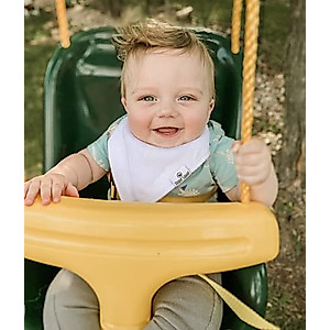 Diaper Squad 100% Organic Cotton Earthy Solid 10-Pack Baby Drool Bandana Bibs for Boys and Girls, Plain Colors