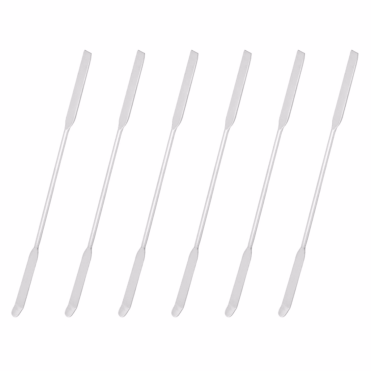 EISCO 6PK Chattaway Spatulas, 7.9" - Stainless Steel, Polished - Dual Ended, Flat & Bent End