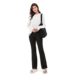 ODODOS Long Sleeve Tee for Women with Thumb Hole Athletic Gym Workout Crop Tops Yoga Shirts, White, X-Large