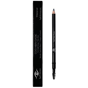 Eye Embrace Cool Helen Classic: Light Gray Wooden Eyebrow Pencil – Waterproof, Double-Ended Pencil with Sharpener & Spoolie Brush, Cruelty-Free