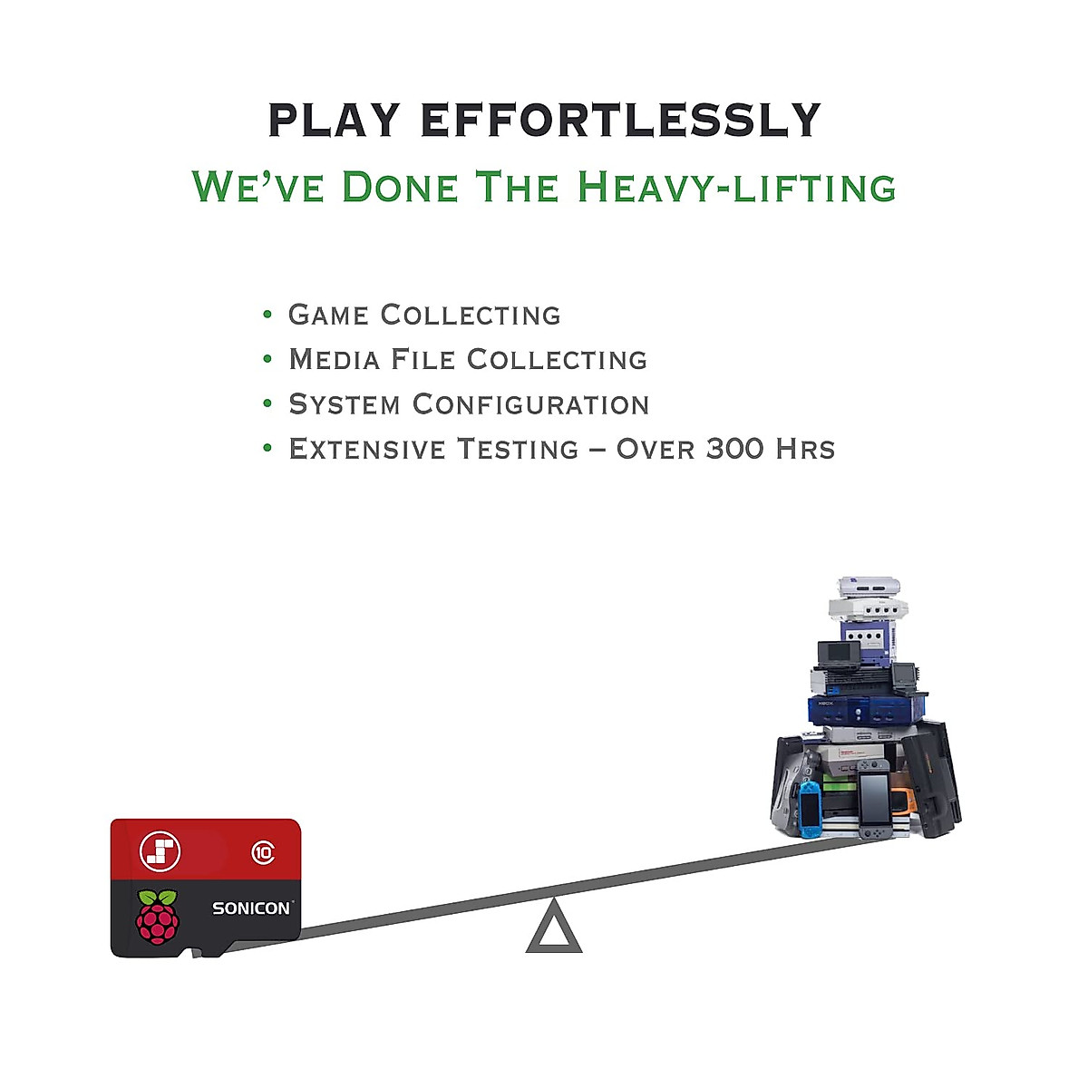 Sonicon Preloaded RetroPie Batocera Emulation Station Emulator MicroSD Card w/Retroarch Games Loaded Genesis/Master System/Atari/Arcade/Mame, Plug Play (64GB, for Raspberry Pi3, 3B+)