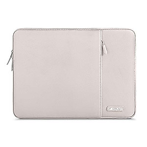MOSISO Laptop Sleeve Bag Compatible with MacBook Air/Pro, 13-13.3 inch Notebook, Compatible with MacBook Pro 14 inch 2023-2021 A2779 M2 A2442 M1, Polyester Vertical Case with Pocket, Stone Gray