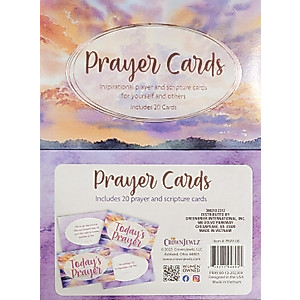 CrownJewlz Christian Floral Splash Prayer & Scripture Cards, 2 Assorted Sets (20 ct Each), (PRAY-00-2)