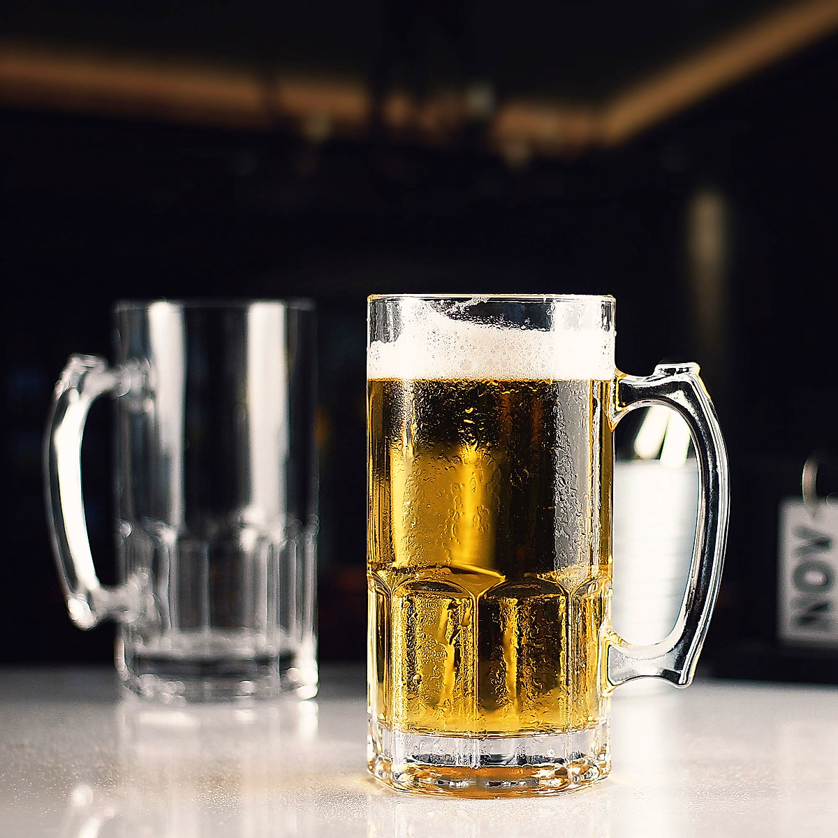 35 OZ Beer Mugs,Heavy Large Beer Glasses with Handle,Classic Beer Mug glasses,Style Extra Large Glass Beer Stein Super Mug