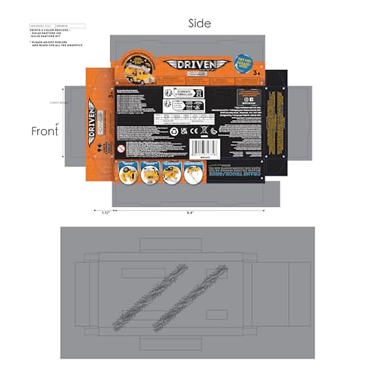 DRIVEN by Battat – Micro Crane Truck – Toy Crane Truck with Lights, Sounds and Movable Parts for Kids Age 3+ , Yellow