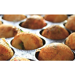 Pearl Metal Japan Aluminum Alloy 14 pc Takoyaki Pan Savory Octopus Balls Griddle Maker Round Mold Pan - Made in Japan