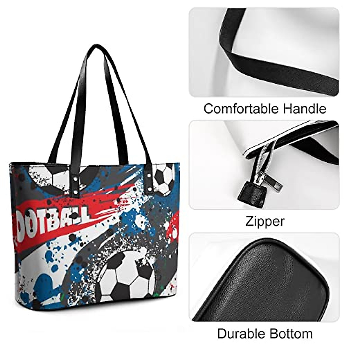 Womens Handbag Football Sport Leather Tote Bag Top Handle Satchel Bags For Lady