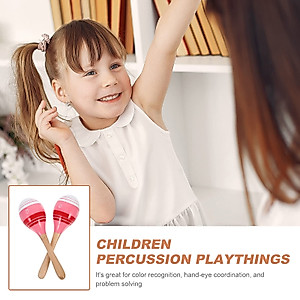 ERINGOGO Maracas 2 PCS Maracas Hand Painted, 8 Wooden Sand Hammer Rumba Shakers for Kids, Latin Hand Percussion Instrument, Noisemaker Party Favors Supplies