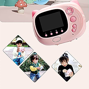 ZRQYHN 24mp Children Digital Camera Printing Take Photos, DIY Graffiti Video Recorder, USB Charging Pink, Single Shot, 10 Seconds Timer Shooting