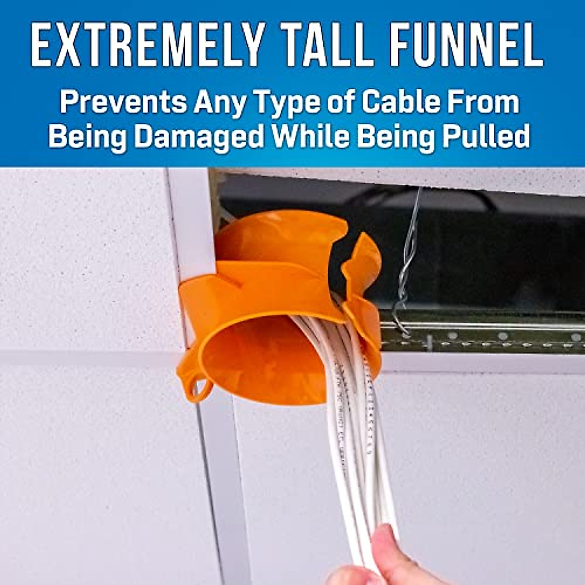 Jonard Tools CPF-215 Cable Funnel Drop Ceiling Protector, Orange