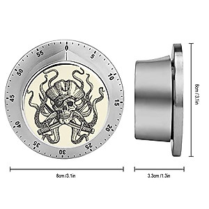 Kitchen Timer Pirate Skull Magnetic Countdown Clock for Cooking Teaching Studying