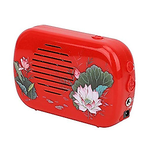GLOGLOW Buddha Music Player, Portable 22 Buddhist Songs Player Machine for Household Travel Temple(Jujube Red)(Red)