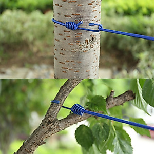 2 Pack 11 Feet Windproof Clothesline with 12 Blue Clips, Adjustable Clothes Line for Home, Travel and Outdoor Hanging Clothes