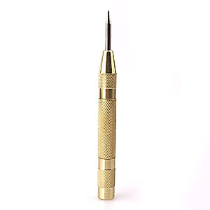 LWCUSNJ 4 Piece Step Drill Bit Set and Automatic Center Punch, HSS Nitriding Black Spiral Fluted Drill Bits for Hardened Metal, Stainless Steel, Wood, Plastic,6mm Hex Shank,Sizes 4-12mm/4-20mm/4-32mm