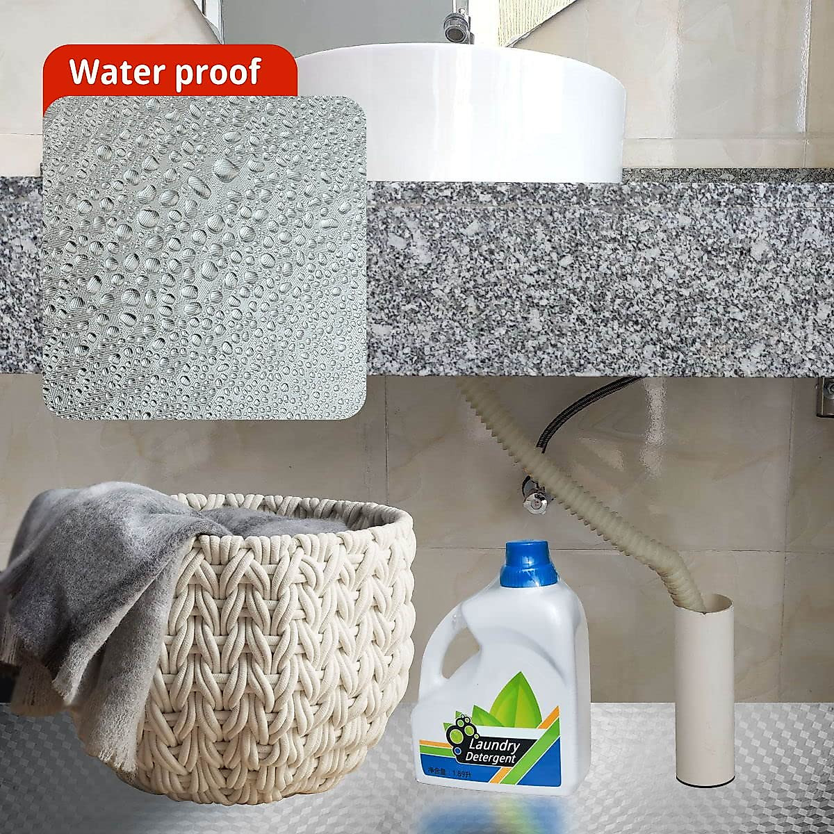 HengDu Kitchen Oil Proof Waterproof Sticker Self-Adhesive Backsplash Stickers 15.7X197 in (0.4*5M), Silver Color Aluminum Foil Oil Resistant, Stain Resistant, Heat Resistant, (Silver Orange Texture)