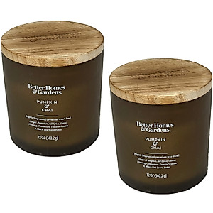 Better Homes and Gardens 12oz Scented Candle, Pumpkin and Chai 2-Pack