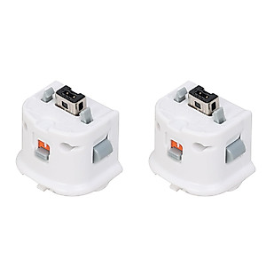 bangbird Motion Plus Adapter Sensor W/Silicon Case for Nintendo Wii Remote Controller, MotionPlus Adaptor Accelerator - 2 Pcs White