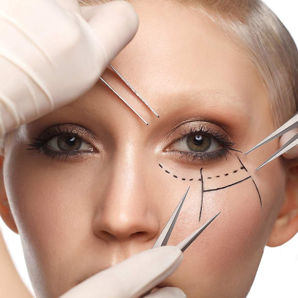 Caliper Bone Caliper Stainless Steel Eye Measuring Ruler Measurement Gauge Ophthalmic Ruler Double Eyelid Surgery Ruler, Straight