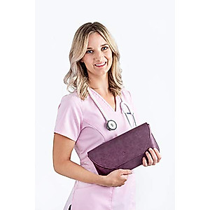 BJÖRN HALL Stethoscope Case for Nurses | Littman Classic III MDF | Nursing Personalized Leather Carry Travel Accessories | Nurse Women Men Bag | Fits Essentials Badge Reel Pen Charms | Crushed Violet