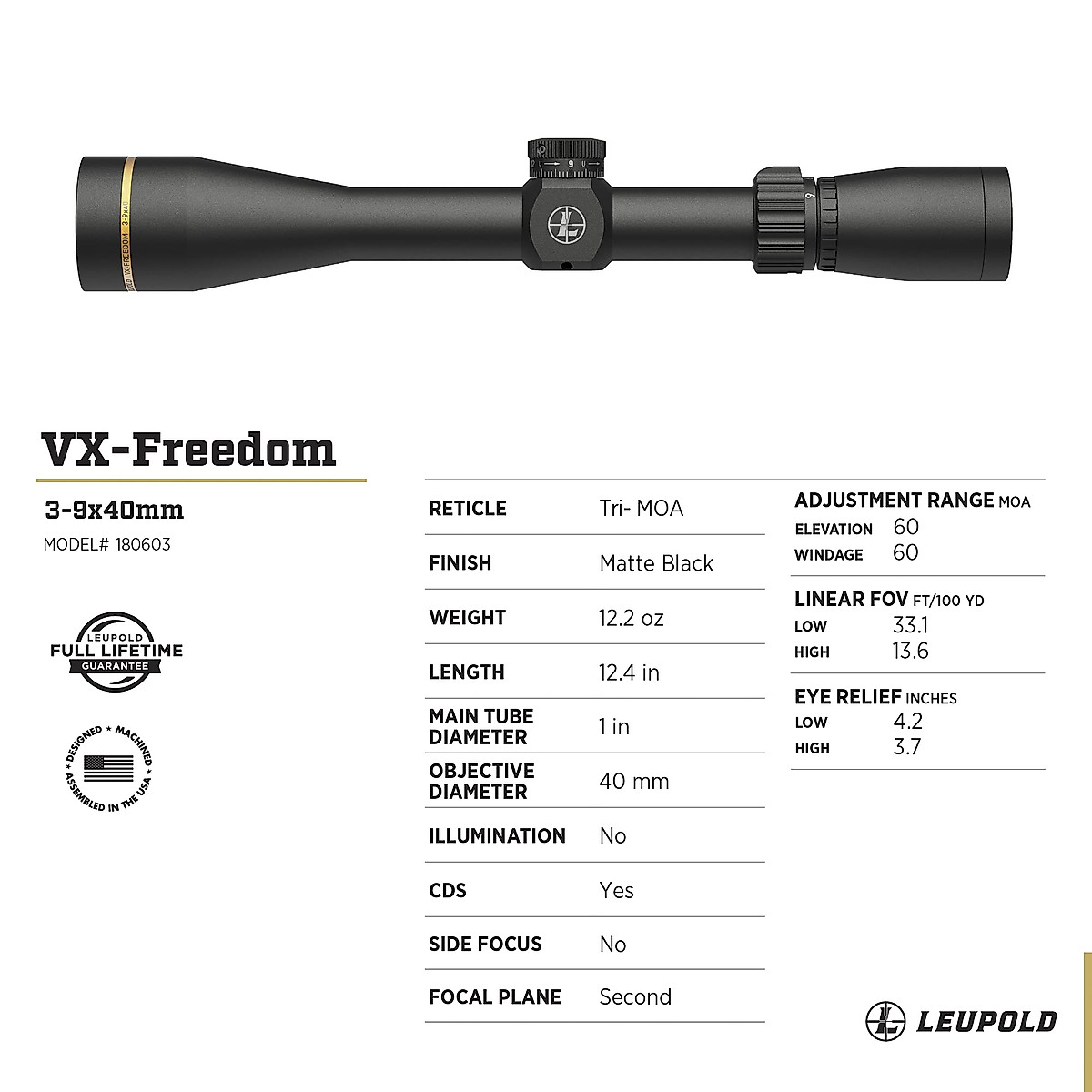 Leupold VX-Freedom 3-9x50mm Riflescope
